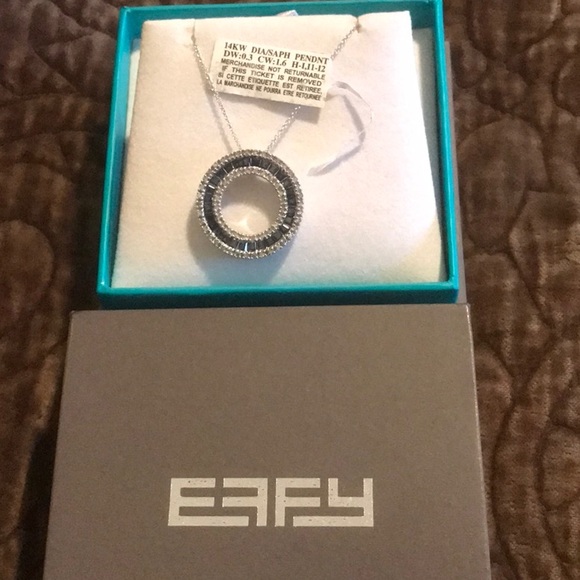 Effy | Jewelry | Effy New 4kt White Gold Necklace With Diamonds ...